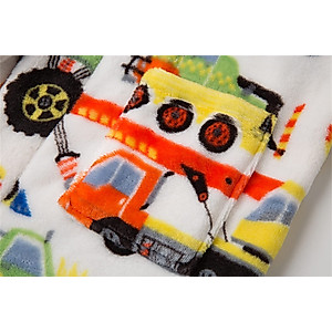 Toddler Kids Baby Boys Girls Hooded Warm Flannel Fleece Towel Robe Cartoon Bathrobe Soft Pajamas (B, 2-3 Years)