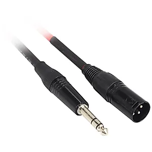 Rockville RCXMB3R 3' Male REAN XLR to 1/4'' TRS Cable Red 100% Copper, 3 FT (RCXMB3-R)
