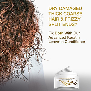 Vitamins Leave in Conditioner Cream - Indulgent Anti Frizz Conditioning for Curly Hair - Curl Defining Styling Detangler for Thick Coarse Natural Dry Damaged Hair (Keratin)