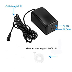 Solar Air Pump，2.5W Solar Oxygen Air Fountain Pump with Air Bubble Stones , 3 Modes Solar Powered Air Pump Kit for Garden Fish Tank Pool Fishing Pond