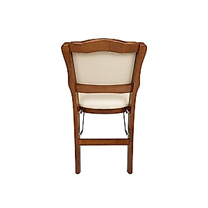 Stakmore French Upholstered Back Folding Chair Finish, Set of 2, Fruitwood