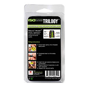 ISOtunes Trilogy™ Foam Replacement Eartips for ISOtunes PRO, Xtra, Wired (5 Pair Pack) (Small, Green)