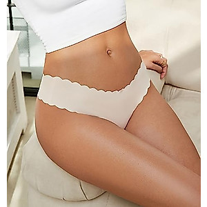 Wetopkim Women Seamless Thongs Panties Cotton Breathable Stretch T-back Solid Color Briefs Underwear