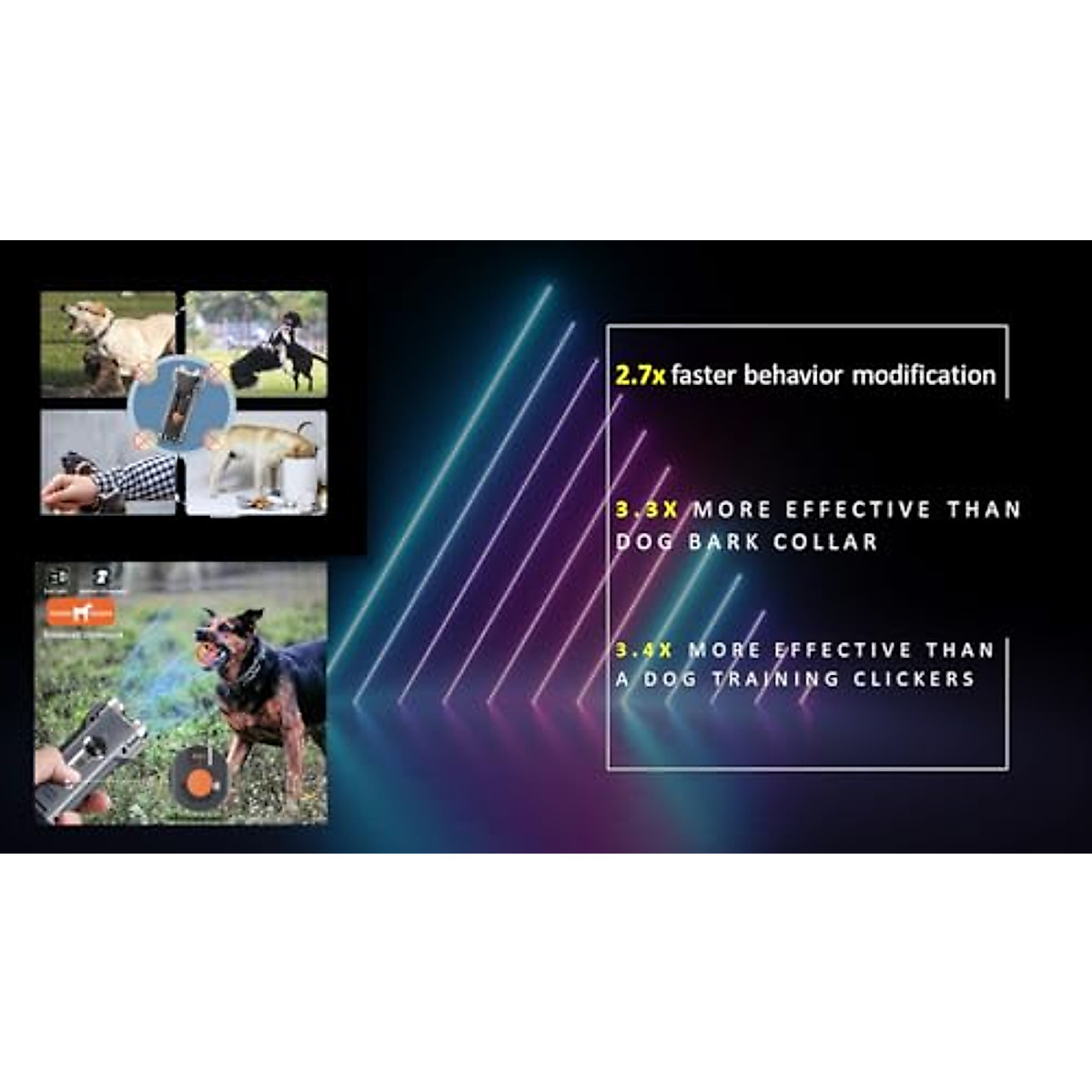 RC Ultrasonic Bark Deterrent |Anti-bark Training Device and Corrector Behavioral |Stop Bad Behavior with LED Lights |1-Year Warranty (Charcoal, New Upgraded)-(6M - 8Years)