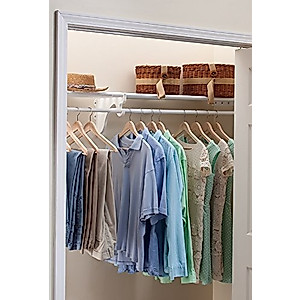 EZ Shelf DIY Expandable Closet Shelf and Rod - 41.5” - 74” -White- Mounts to 1 Sidewall and Backwall