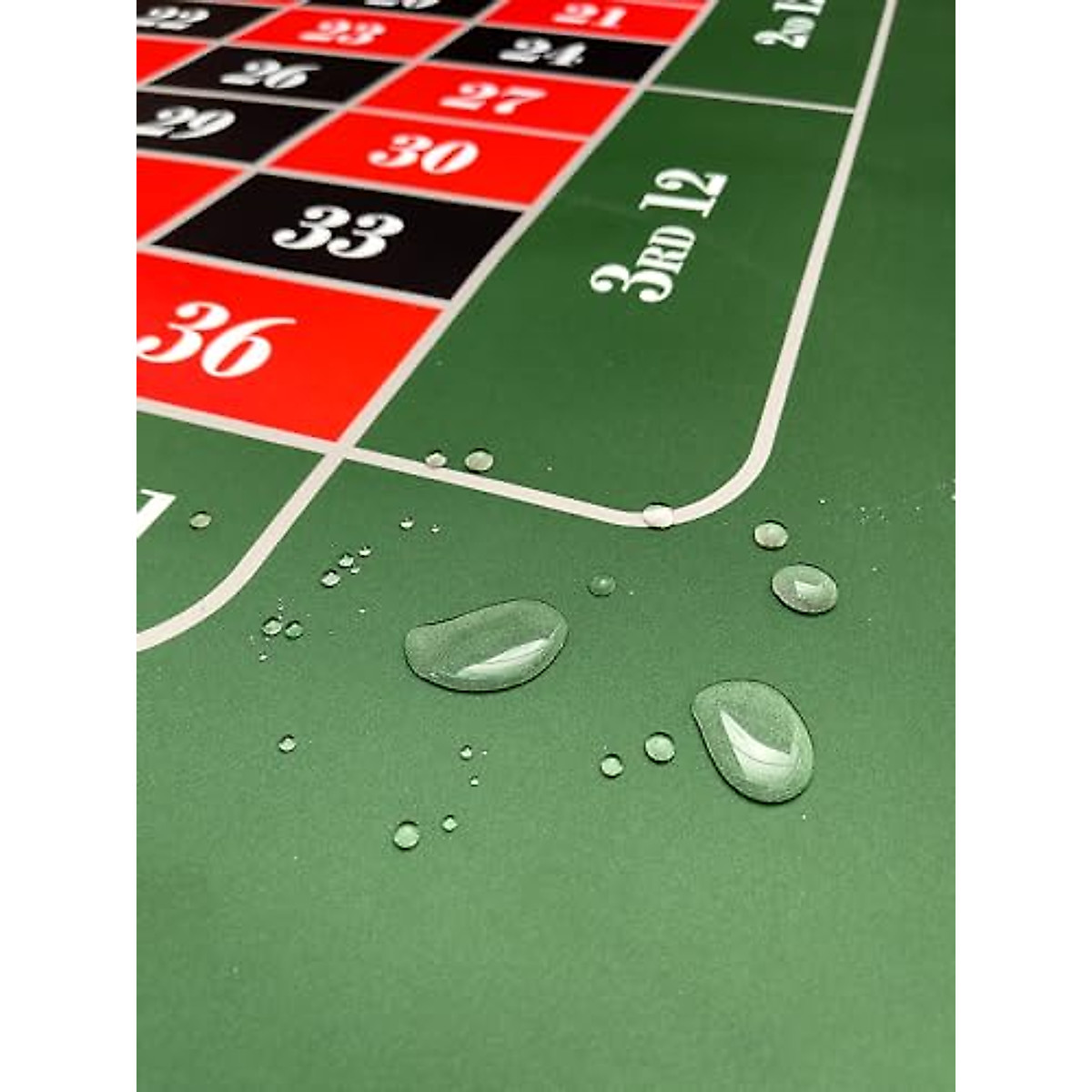 The Gaming Mat Company Roulette Table Mat for Casino Home Game Nights- Deluxe Vegas Roulette Table 35.5" x 71" x 0.12"- Big Mats Smooth Fabric Topper- Space for A Roulette Wheel- Double & Single Zero