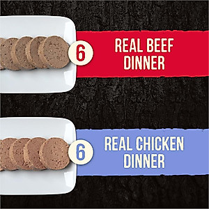 Merrick Backcountry Grain Free Premium Canned Dog Food, Variety Pack, Real Beef and Chicken Dinner Recipes - (Pack of 12) 9.5 lb. Cans