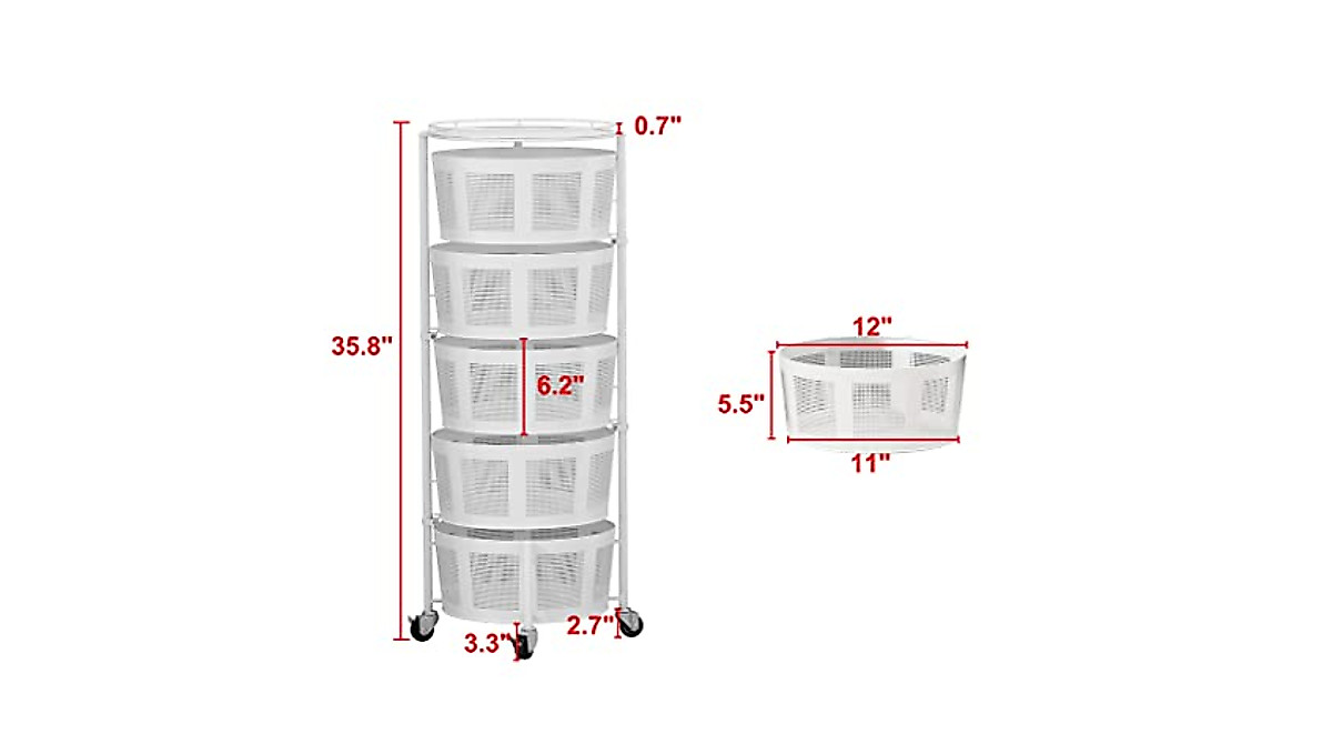 5 Tier Round Rotating Storage Rack - Organize Your Kitchen