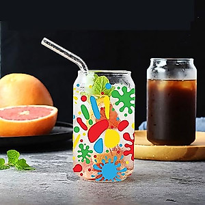 Myhiju 5 Sheets UV DTF Transfer Sticker for 16OZ Libbey Glass Cups, UV DTF Cup Wrap Transfer Cup Stickers Clear Film Transfer Paper Mug Stickers Waterproof DIY Rub on Transfers for Crafts Decals (Style3)