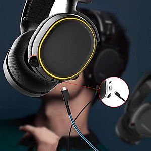 Arctis 3 Audio Cable Cord Replacement for SteelSeries Arctis 7, Arctis 5, Arctis Prime, Arctis Pro Wireless, Arctis Pro Gaming Headset with Dual 3.5mm Plug Headphone Splitte (6.5Ft/2M)