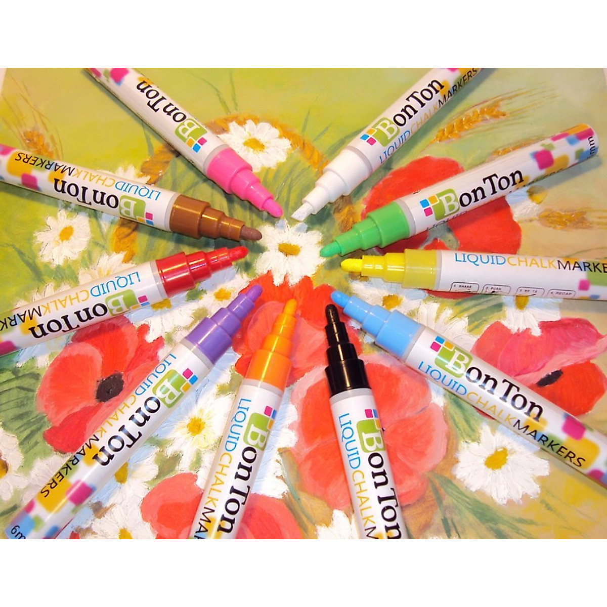 Liquid Colored Chalk Markers 10 Erasable Pen for Kids,Menu Board,Bar Chalkboard, Blackboard 6mm