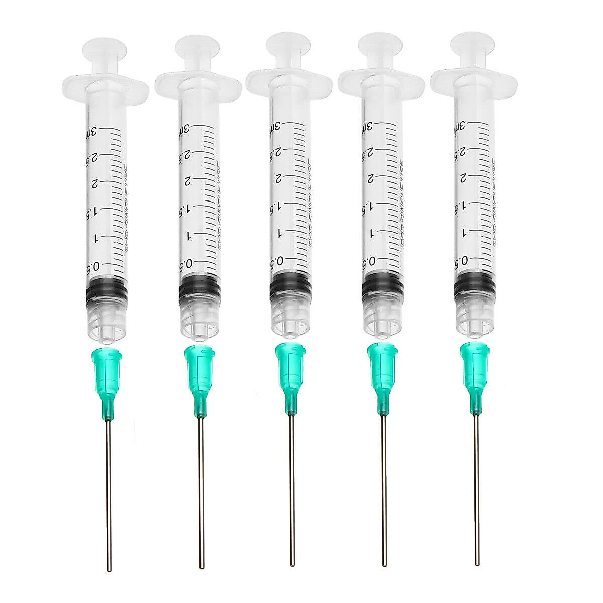 Dispensers Applicator Syringes Set, 5 Pack 3ml Dispensing Syringes With Dispensing Needles and Caps for DIY Quilling, Acrylic Painting, Oiler Bottle, Craft, Artwork Hobbies