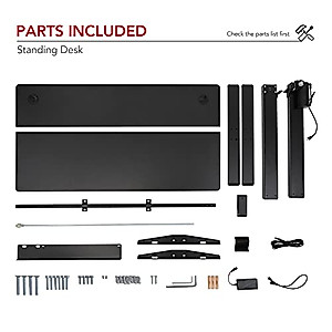 Electric Standing Desk Adjustable Height Desk 40 x 24 Inches Sit Stand Up Small Desk with Splice Board for Home Office Computer Table (Black Frame + 40" Black Top)