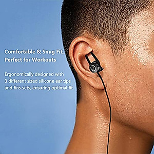Earbuds Wired Super Bass in-Ear 3.5mm Plug Sports Headphones with Ear Hook,Soft Ear Buds Noise Isolation high Fidelity Stereo Magnetic 3.5 Jack Wired Earphones with Microphone for Running Fitness