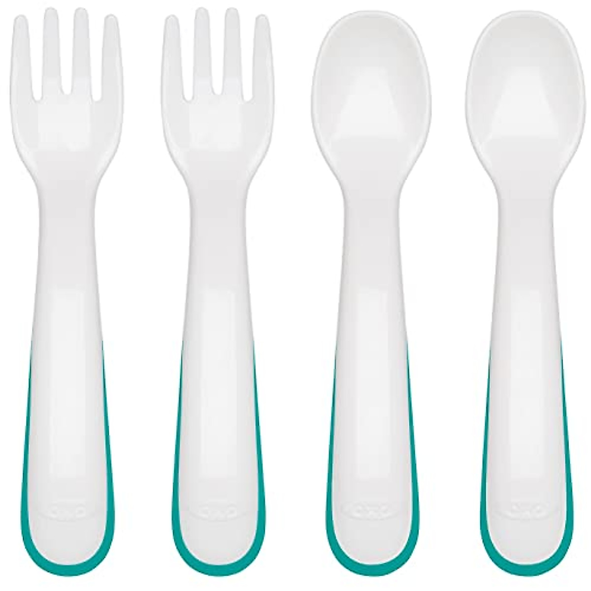OXO Tot Plastic Fork & Spoon Multipack - Teal , 4 Piece Set (Pack of 1)