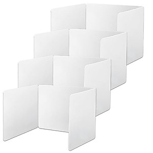 Jutieuo 4 Pack Classroom Privacy Shields for Student Desks, Heavy Duty Plastic Privacy Folder Desk Partition Panel for Student Testing Divider Board - Reduce Distractions, 17"W x 13.5"H x 14"D (White)