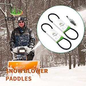 BOSFLAG 2Pack 954-04014 Auger Drive Belt Kit Replaces 954 04014 754-04014 265-245 with 751-10292 Spark Plug for MTD Two-Stage Snow Throwers