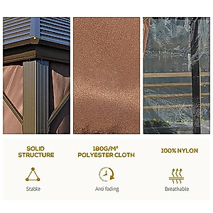 Outsunny 10' x 12' Hardtop Gazebo Canopy with Galvanized Steel Double Roof, Aluminum Frame, Permanent Pavilion Outdoor Gazebo with Netting and Curtains for Patio, Garden, Backyard, Deck, Lawn