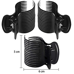 24 Pieces Hot Roller Clips Hair Curler Claw Clips Replacement Roller Clips for Women Girls Hair Section Styling (Black)