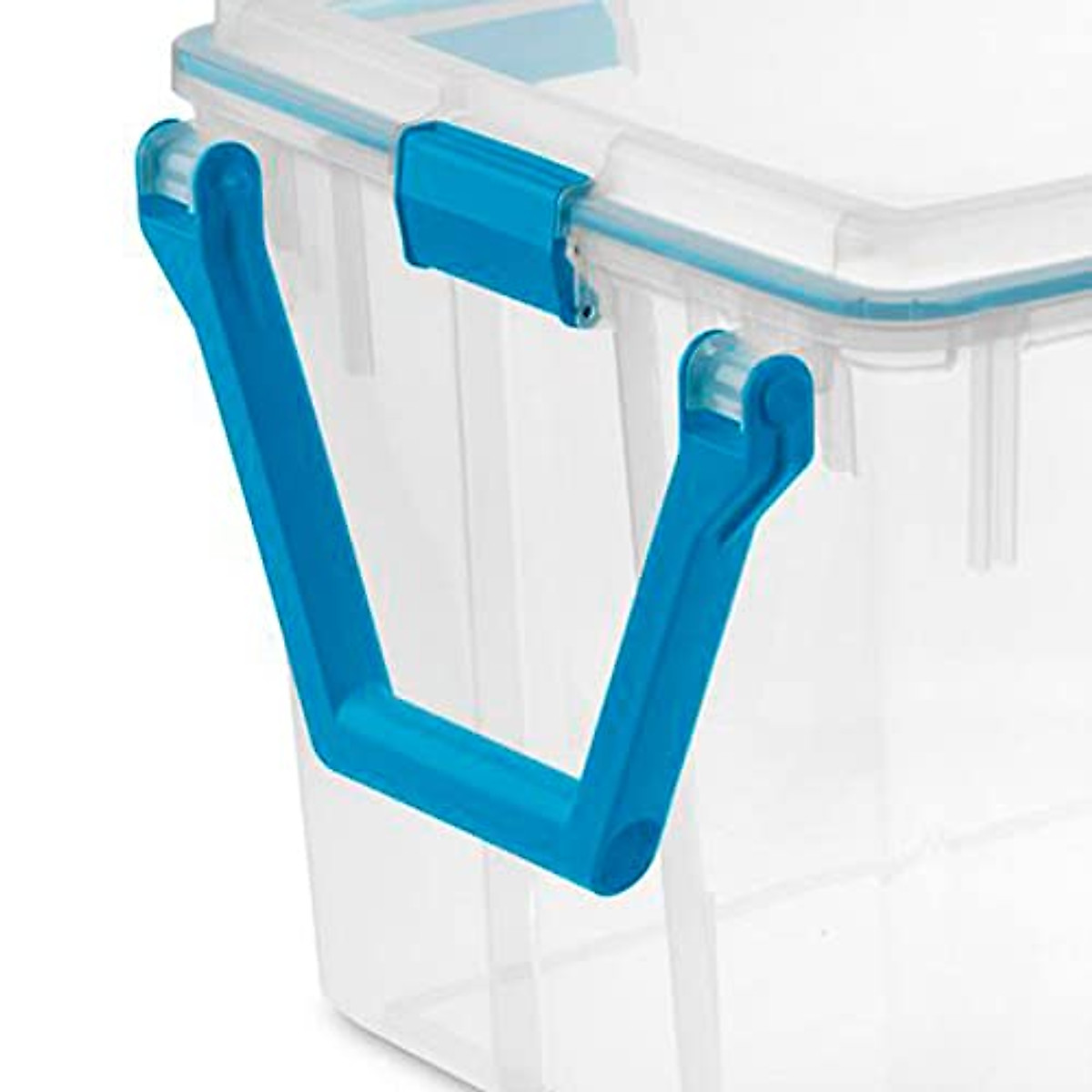 Sterilite 120 Quart Clear Plastic Wheeled Storage Container Box Bin with Air Tight Gasket Seal Latching Lid Long Term Organizing Solution, (6 Pack)