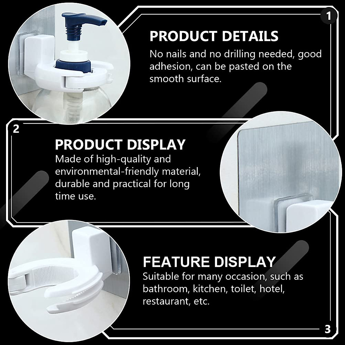 UKCOCO 6pcs Adjustable Bottle Hanger Bottle Holder for Hand Holder Adjustable Hitch Sponge Holder Wall Mounted Shampoo Holder Dish Rack White Body Wash Plastic Water Bottle