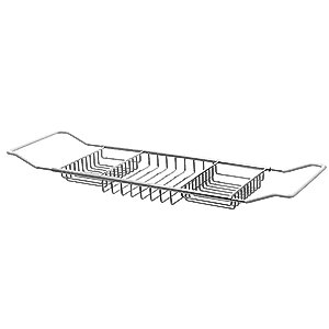 Cabilock Laptop Stand Stainless Steel Bathtub Tray Stretchy Anti Slip Bathtub Tray Over Bathtub Racks for Shower Bath Phone Pad Book Holder Bathroom Tray