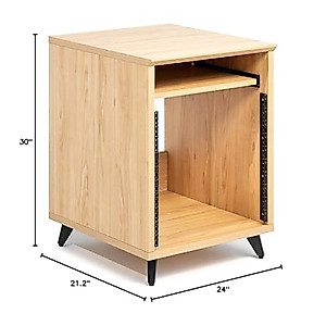 Gator Frameworks Elite Series 10U Studio Rack Desk with Slide-Out Tray and Rear Cable Passthrough; Natural Maple Finish (GFW-ELITEDESKRK-MPL)
