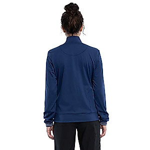 Cherokee iFlex Women's Zip Front Knit Scrub Jacket, CKK361, Navy, L
