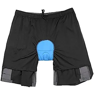 Men's Mountain Bike Shorts 3D Padded Bicycle MTB Shorts Loose-fit Lightweight MTB Cycling Shorts (Black-XL)