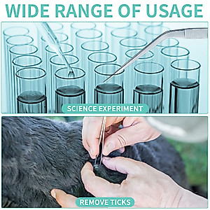 8 Pcs Tweezers Set Stainless Steel Tweezers Forceps with Magnifying Glass Straight Fine Point Forceps Curved Round Flat Tip Tweezers 9 Holes Straight Curved Tip Tweezers for Beauty Craft (Simple)