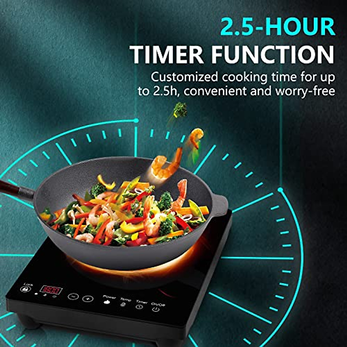 Tenavo 1800W Portable Induction Cooktop, Induction Hot Plate, Induction Burner with Sensor Touch, Single Induction Cooktop, 10 Power and Temperature Levels