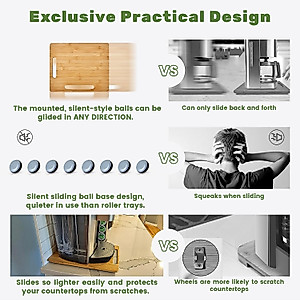 Appliances Slider Mat for Countertop & Under Cabinet,100% Bamboo Sliding Tray for Coffee Pot/Coffeemaker/Ice Maker/Air Fryer/Kitchen Aid Mixer etc,Simple Functional & 360° Easy Moving 16" X 13"in
