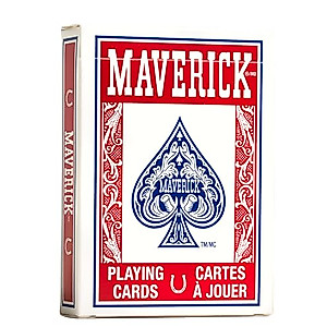 Maverick Playing Cards, Standard Index, Red and Blue, 12 Pack