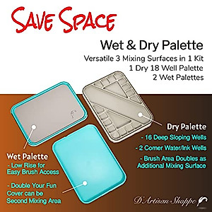 WetNDRi Wet Palette and Fine Tip Series IV Round 0 Brushes Bundle