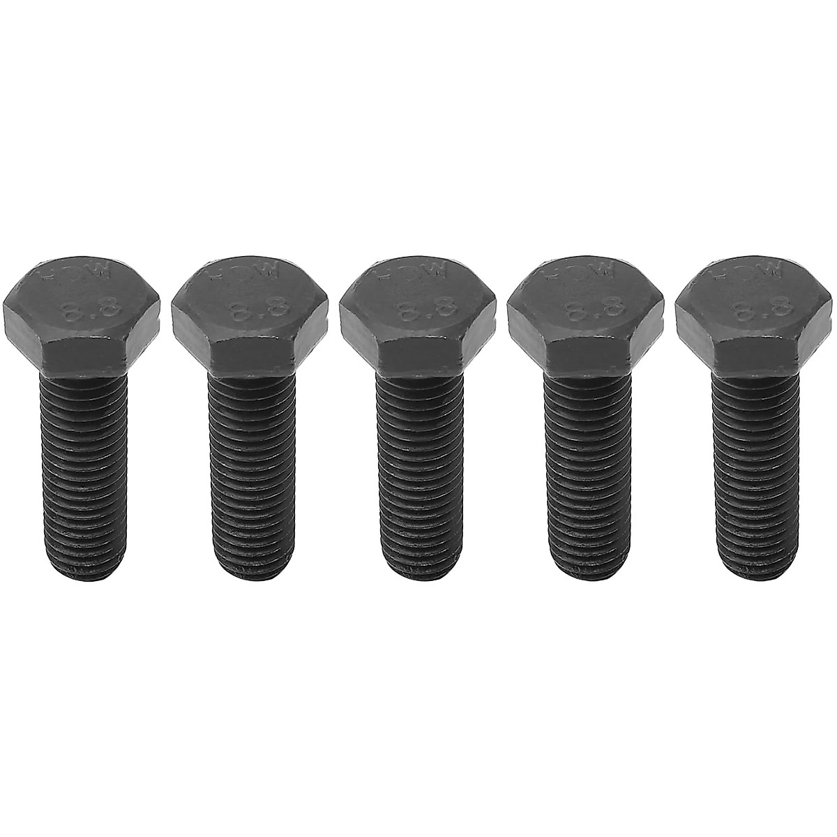 Aicosineg 5Pcs M12 x 40mm Carbon Steel Grade 8.8 External Hex Head Screw Bolts Metric Thread Hexagon Bolts Fastener Hex Bolts for Home Office Hardware Furniture Machinery Black