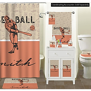 YouCustomizeIt Personalized Retro Baseball Waste Basket - Double Sided (Black)