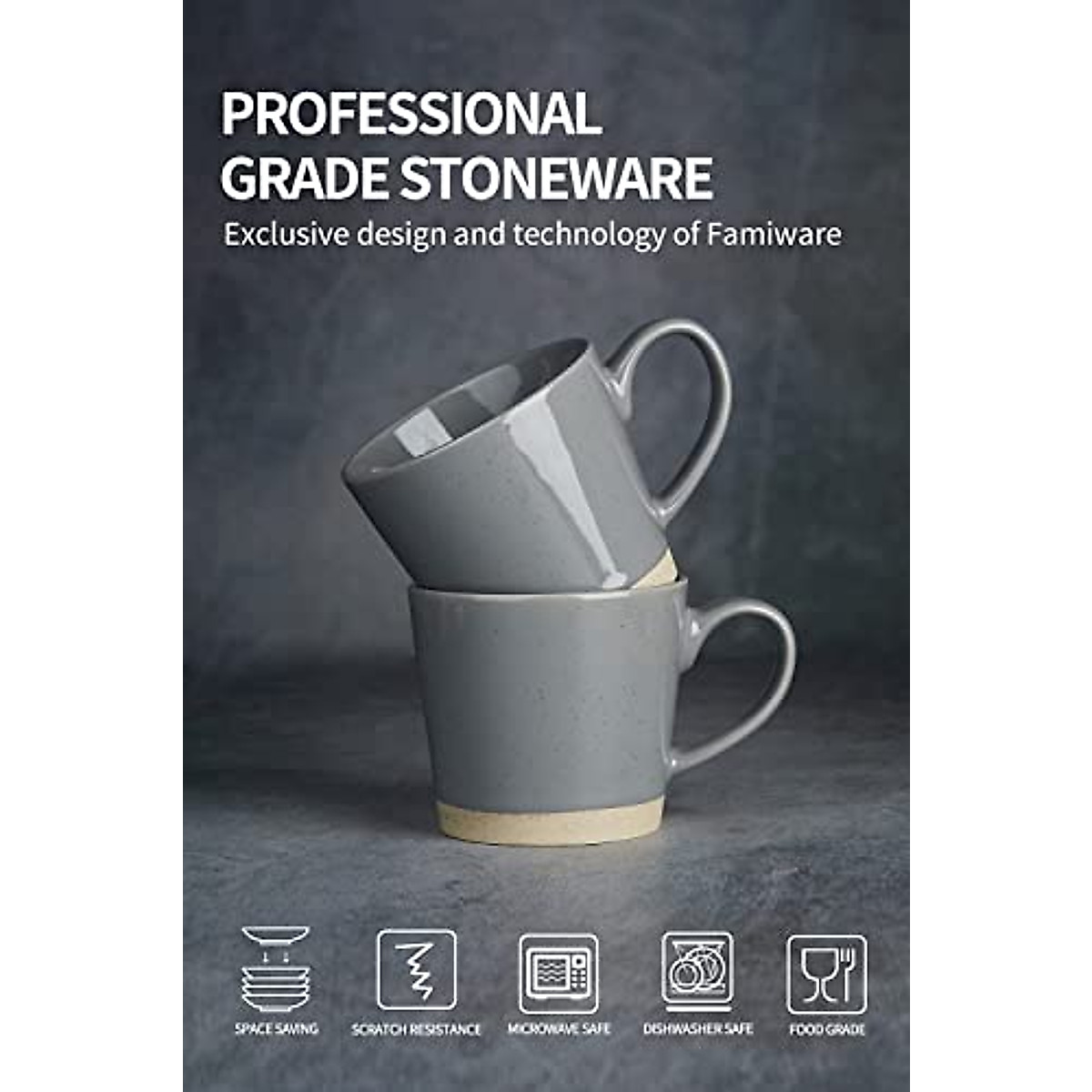 famiware Coffee Mug Set for 4, Multi-color