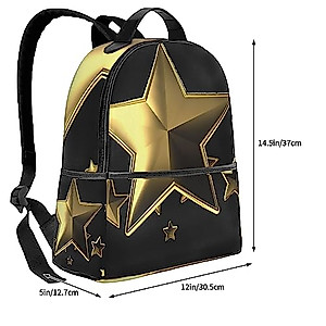 BAFAFA gold star Printed Travel Backpack Business Work Bag Computer Bag Outdoor Sports Rucksack