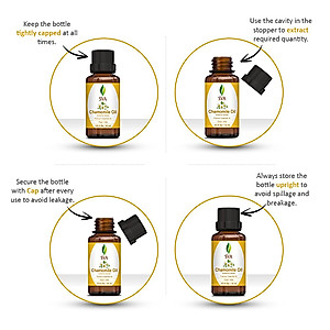 SVA Chamomile Essential Oil – 1/3 Fl Oz – 100% Natural Chamomile Oil - for Diffuser, Hair Care, Face, Skin Care, Aromatherapy, Scalp and Body Massage, Soap and Candle Making