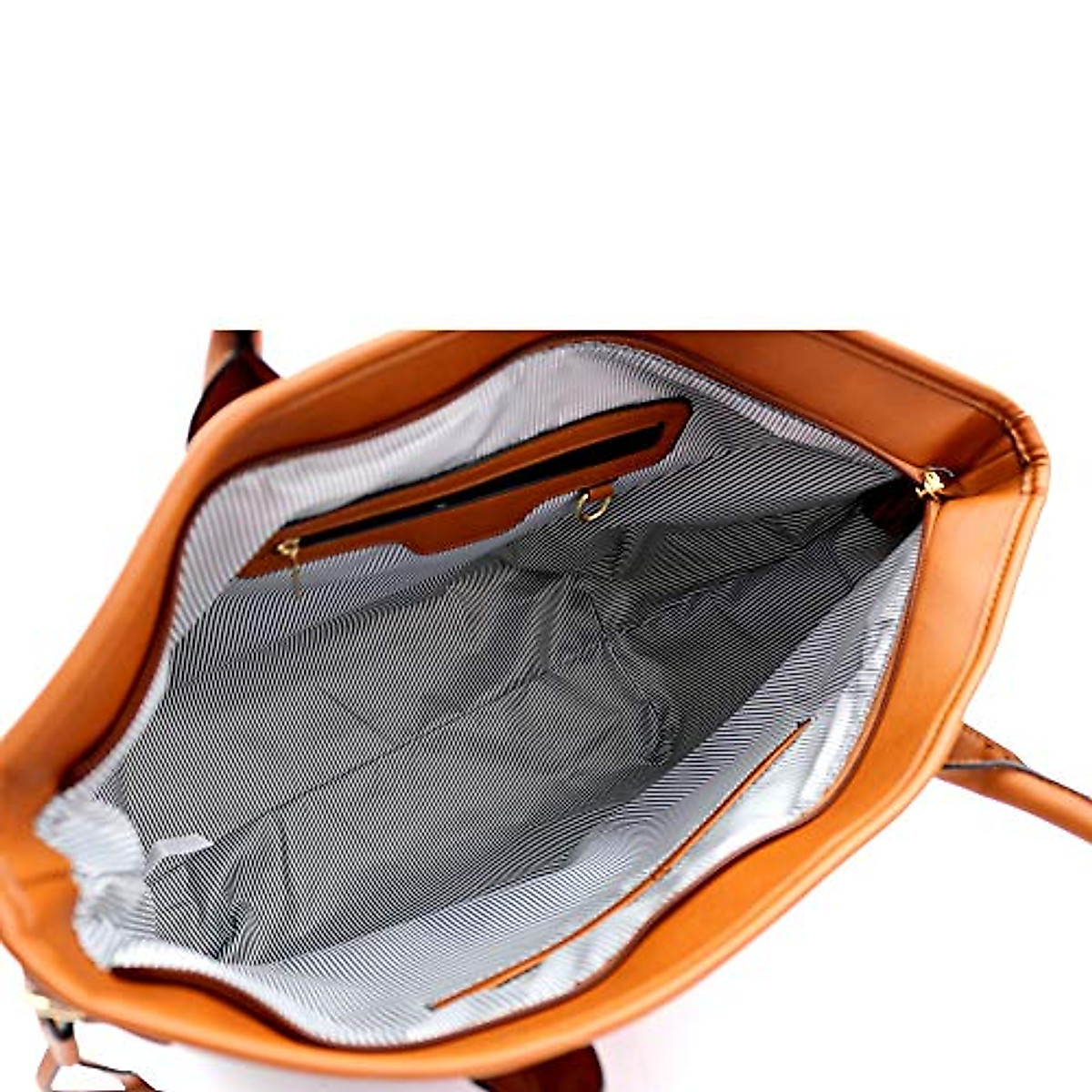 Boho Tassel Leaf Charm Aztec & Stripe Print Canvas Satchel Tote Handbag Purse (Extra Large 3 in 1 Tote - Red/Blue Pattern)