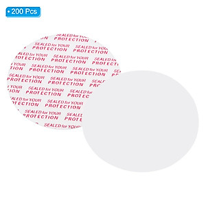 PATIKIL 48mm/1.87inch Foam Lid Liner, 200Pcs PS Foam Resistant Tamper Pressure Sensitive Seal for Bottle Cap Liners Seals, White Red