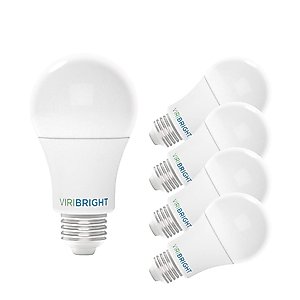 Viribright 100 Watt Equivalent (13W), LED Light Bulbs, Warm White 2700K, A19 100w Bulb, A19 Base Light Bulb, 4 Pack