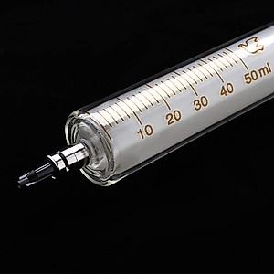 Gufastoe 1 Pack Glass Syringes with Caps 50cc/ml for Lab Laboratory