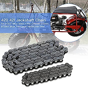 YOXUFA 420 Jackshaft Chain 42 Link + 90 Link with Chain Breaker for Coleman CT200U CT200U-EX BT200X Baja Warrior MB200 Massimo Mini Bike Predator 212cc 200cc 196cc 6.5hp Powersports Parts