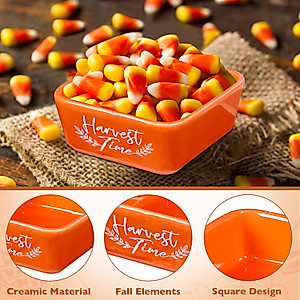 Kederwa 2pcs Fall Candy Dish Set,Mini Autumn Ceramic Candy Bowl with Fall Leave Harvest Fall Tiered Tray Decor Fall Gifts