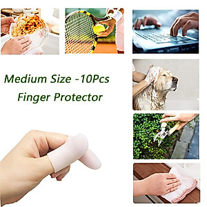 Kris-kikomy Gel Finger Protectors Finger Caps Silicone Fingertips Protection - Finger Cots Great for Trigger Finger, Finger Arthritis, Finger Cracking and Other Finger Pain Relief (Medium)