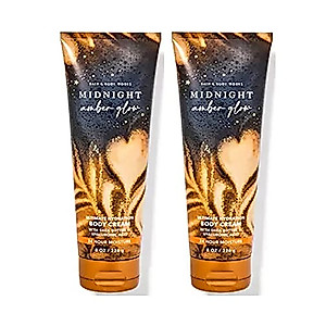 Bath & Body Works Midnight Amber Glow Ultimate Hydration Body Cream For Women 8 Fl Oz 2- Pack (Midnight Amber Glow)
