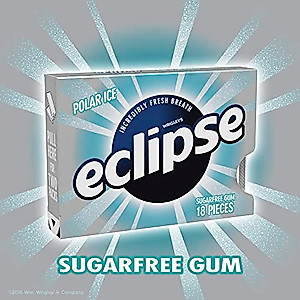 Eclipse Gum (8 Pack) Polar Ice Sugar Free Chewing Gum Bulk Pack, 18 Piece