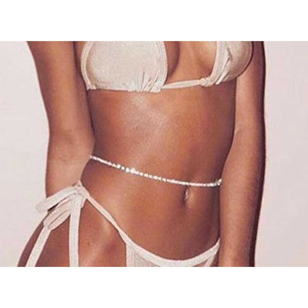 wekicici Wekicici Layered Waist Chain Rhinestone Belly Chains Costume Crystal Body Accessories for Women and Girls(Gold), single layer