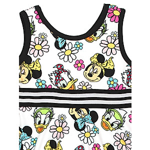 Disney Minnie Mouse and Daisy Duck Girls’ Sleeveless Dress for Infant and Toddler – White/Black 3T